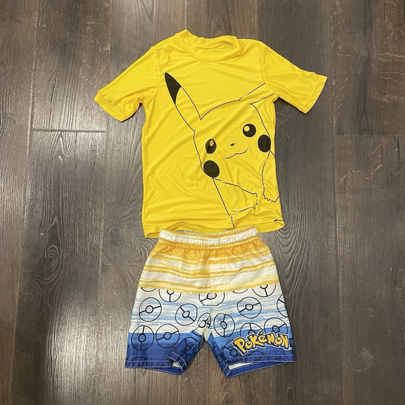 Pokemon | Swim | Pokemon Boys Size Small Swim Set Boardshorts Rashguard ...